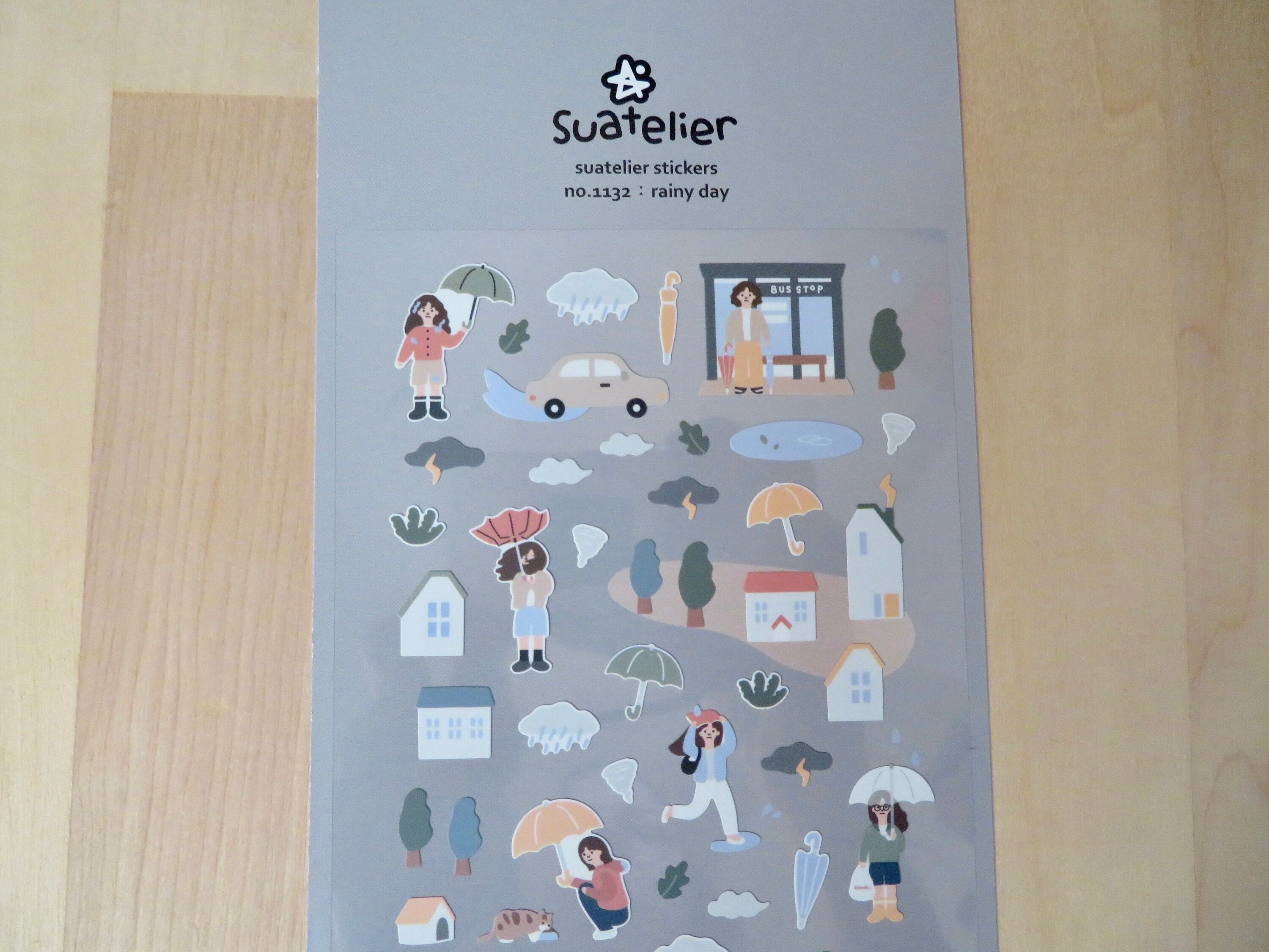 Rainy Day Weather Stickers, Cute People Stickers, Outdoor Rain Activity ...