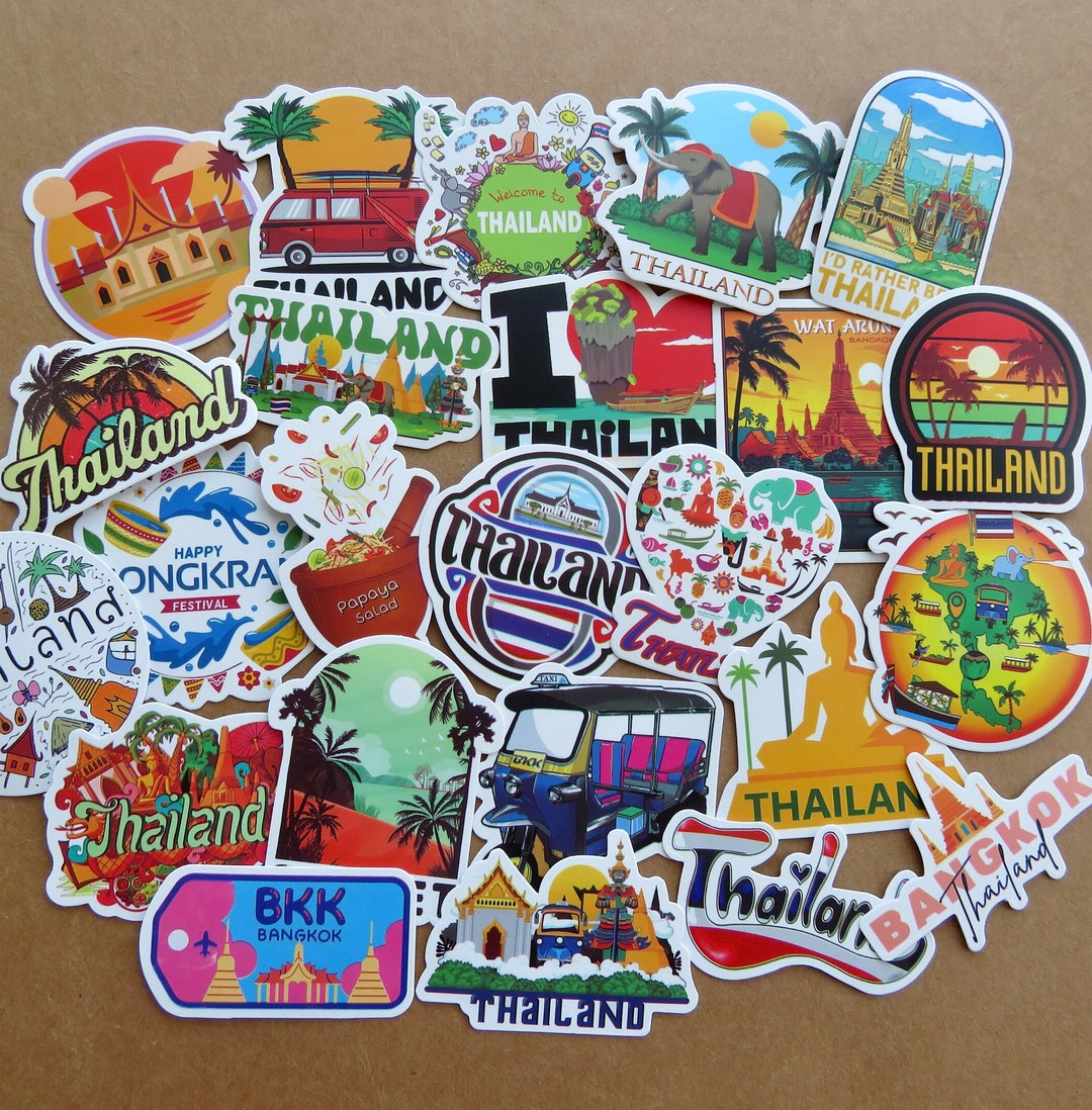 Thailand Theme Sticker Pack, Asia Scrapbooking Journal Planner Stickers ...