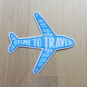 Airplane Travel Sticker, Vinyl Aviation Planner Journal Sticker, Word ...
