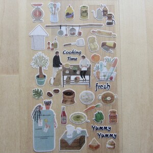 Kitchen Cooking Stickers, Home Every Day Doodle Stickers, Tea Coffee ...
