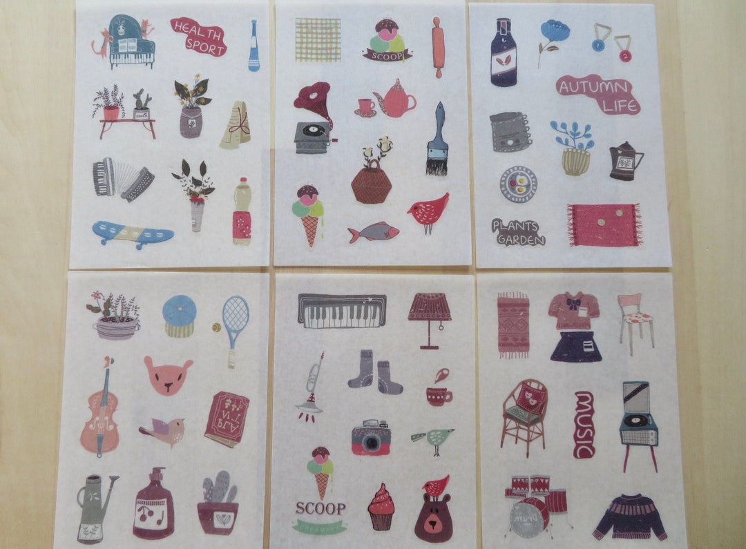 Daily Every Day Life Planner Sticker Set, Vellum Doodle Stickers ...