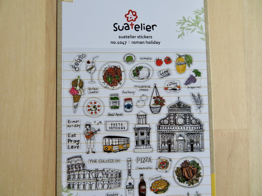 Italy Stickers, Travel Doodle Stickers, Rome Roman Planner Scrapbooking ...