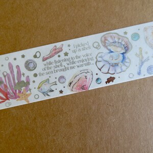 Silver Foil Shell Washi Tape, Ocean Fish Coral Journal Planner ...