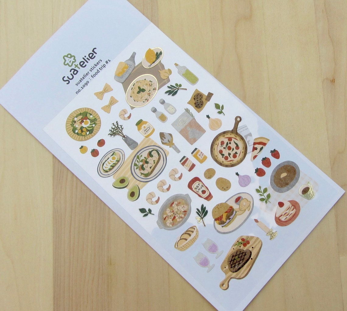 Junk Food Stickers, Pizza Pasta Doodle Stickers, Meal Dinner Planner ...