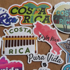 Costa Rica Pura Vida Theme Sticker Pack, Central America Travel ...