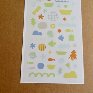 Ocean Shape Stickers, Sea Theme Fish Water Shell Beach Stationery ...
