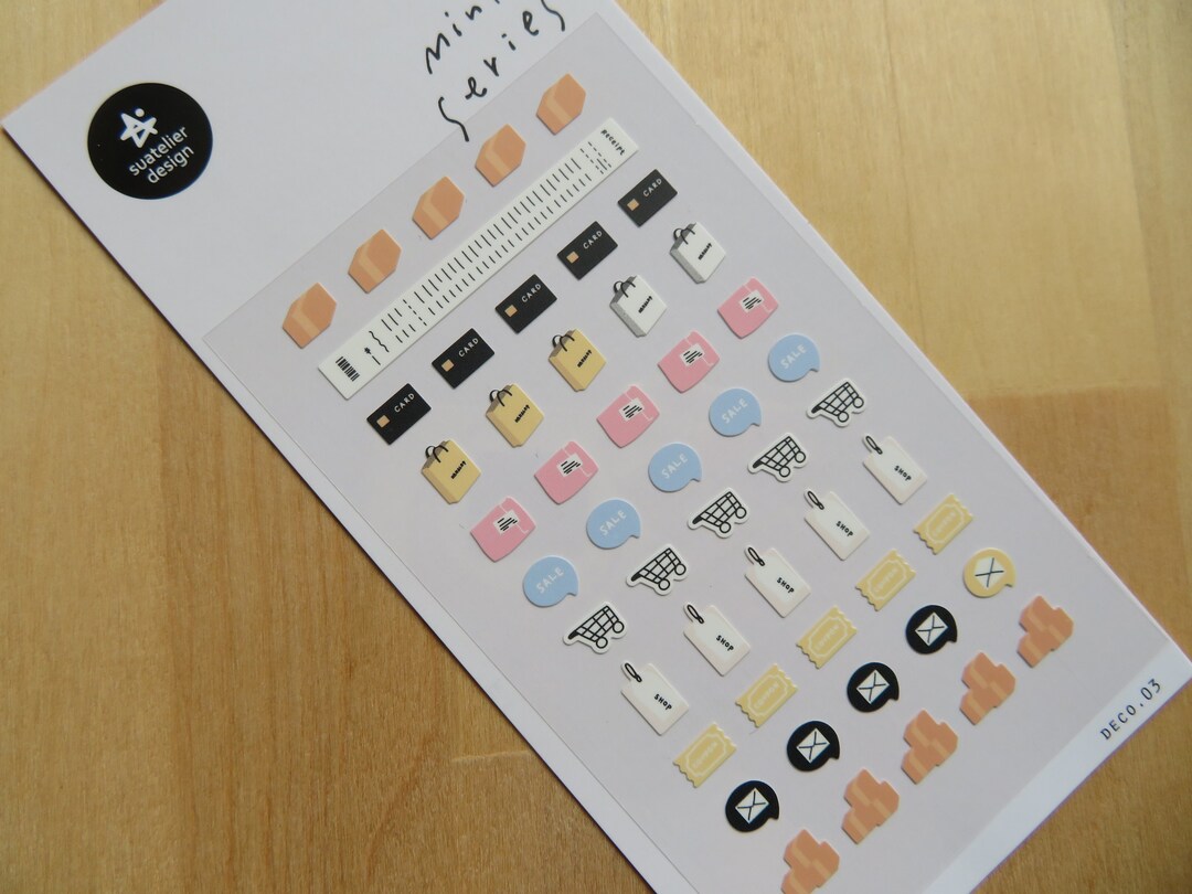 Tiny Every Day Shopping Stickers, Grocery Journal Planner Scrapbooking ...