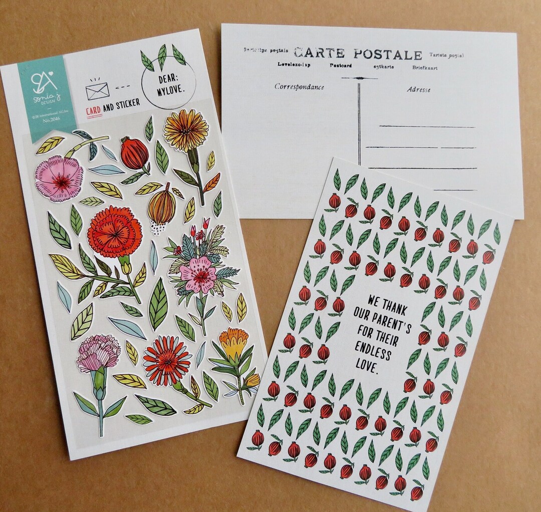 Wildflower Stickers, Botanical Silver Foil Floral Stickers, Suatelier ...