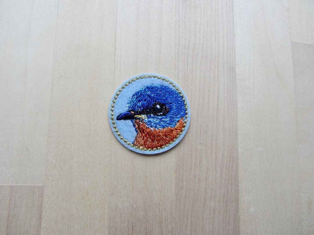Bluebird Iron-on Patch Blue Bird Patch DIY Embroidered - Etsy