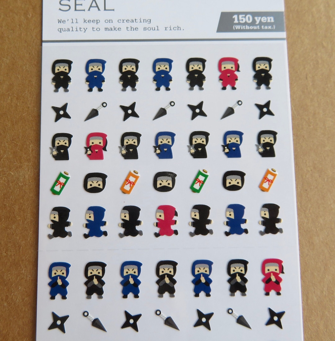 Mini Ninja Shinobi Stickers, Ninja Theme Stationery, Cute Ninja Gift - Etsy