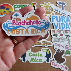 Costa Rica Pura Vida Theme Sticker Pack, Central America Travel ...