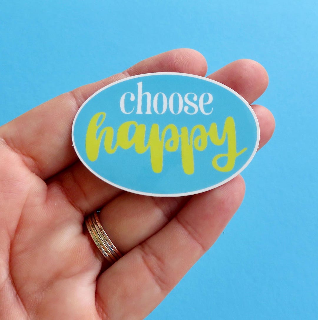 Choose Happy Quote Mindfulness Sticker, Inspirational Motivation Laptop ...
