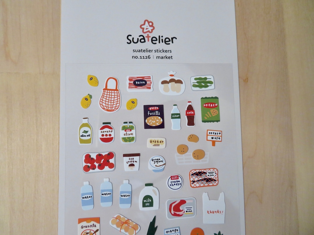 Grocery Shopping Food Stickers, Meal Dinner Planner Scrapbooking ...