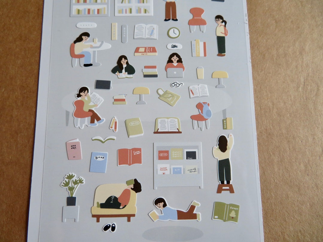 Library Book Stickers, People Stickers, Librarian Book Lover Planner ...