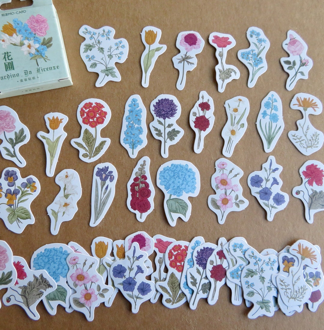 Wildflower Stickers, Garden Flower Floral Woodland Stickers, Nature ...