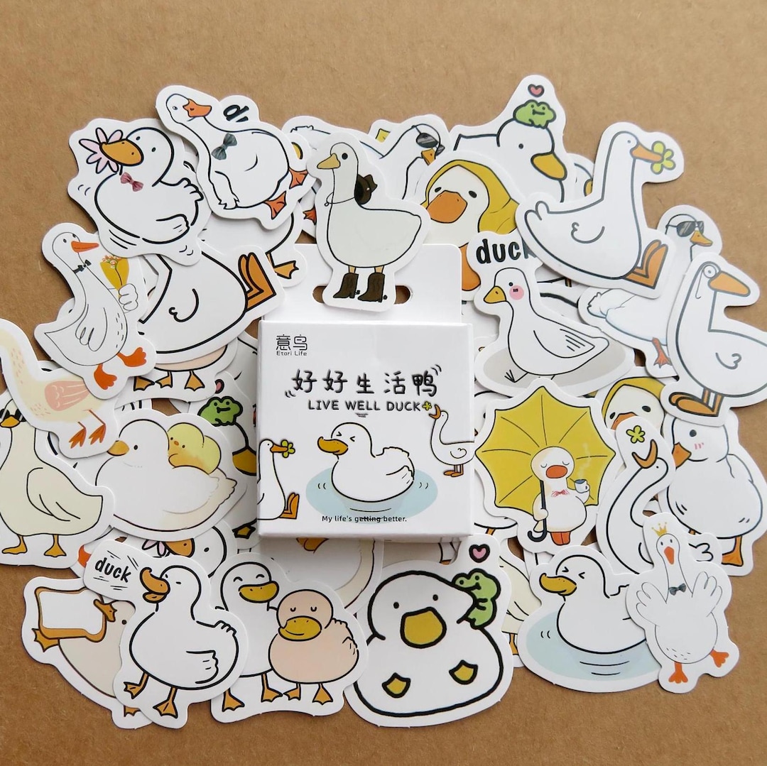 46 Cartoon Duck Stickers, Farm Animal Theme Stickers, Funny Duck ...