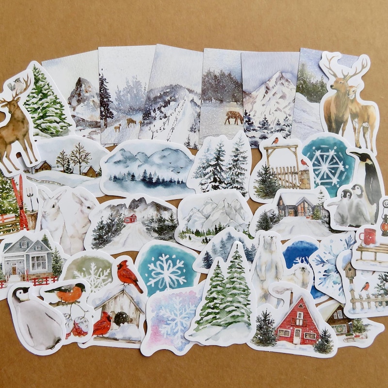Winter Stickers Sheet - Etsy