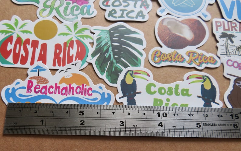 Costa Rica Pura Vida Theme Sticker Pack, Central America Travel ...