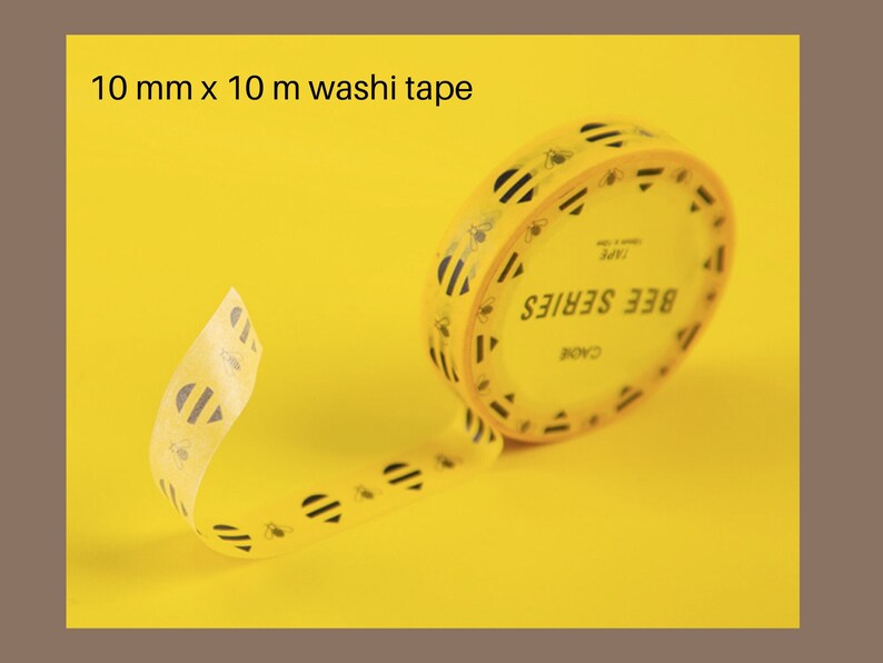 Bee Yellow Black Washi Tape 10 Mm Bee Themed Honeycomb - Etsy