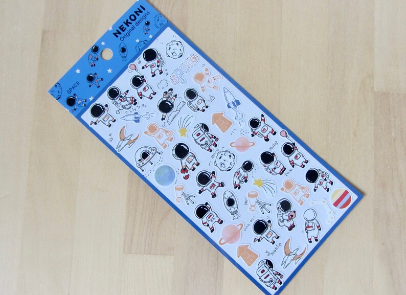 Astronaut Space Sticker Sheet, Celestial Planet Planner Journal Diary ...