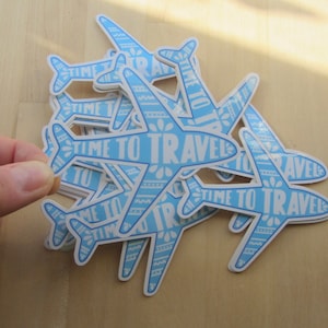 Airplane Travel Sticker, Vinyl Aviation Planner Journal Sticker, Word ...