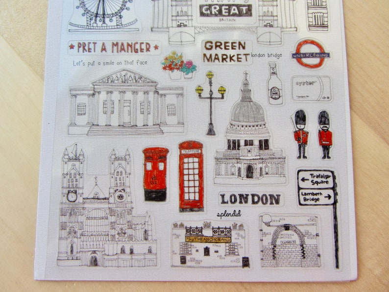 London England Stickers, Travel Doodle Stickers, London Planner ...