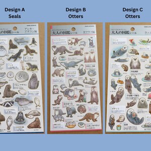 Kamio ADULT VISUAL DICTIONARY Stickers, Otter Seal Sea Lion Stickers ...
