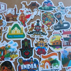 SET 50 India Theme Sticker Pack, Asia Scrapbooking Journal Planner ...