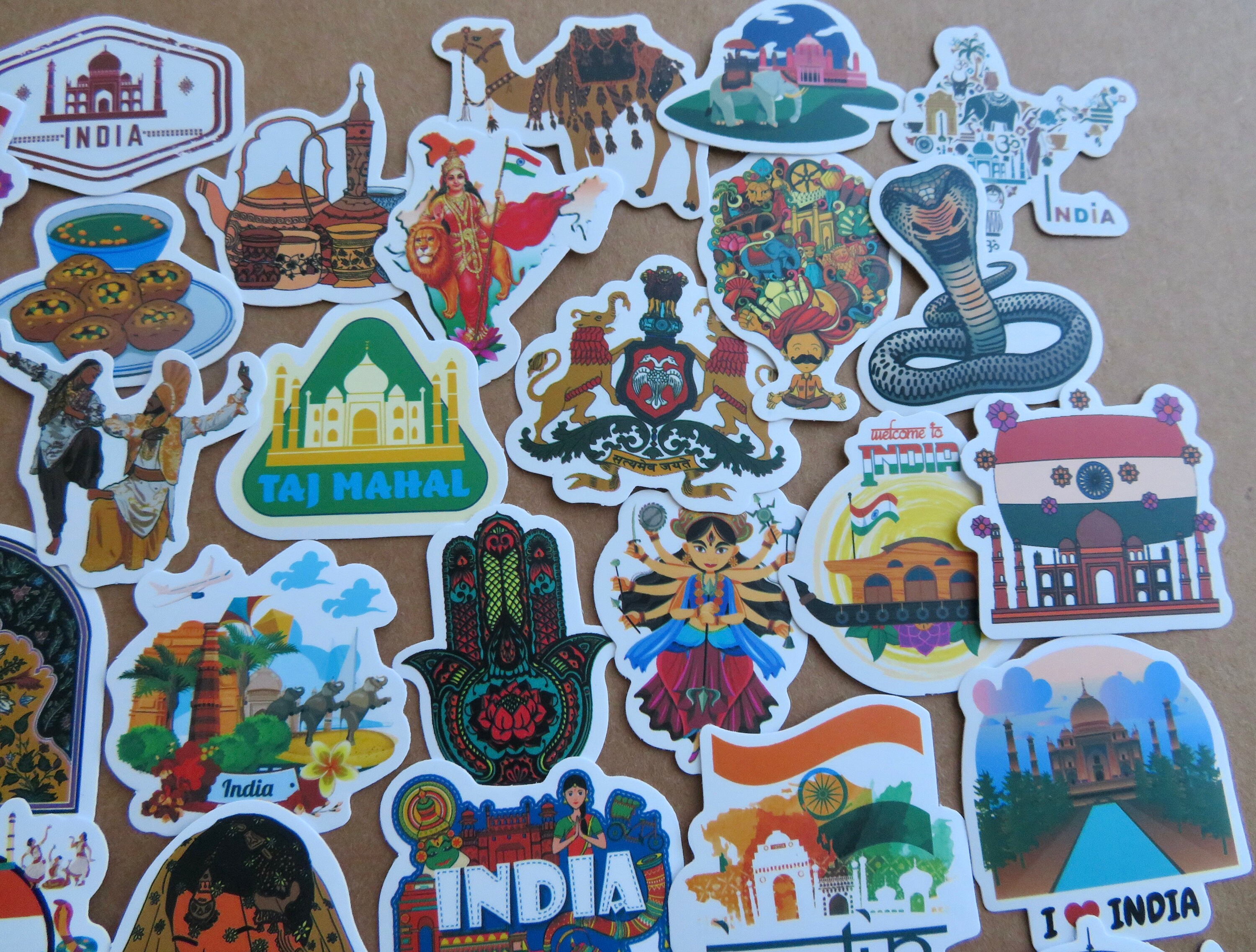 SET 50 India Theme Sticker Pack, Asia Scrapbooking Journal Planner ...