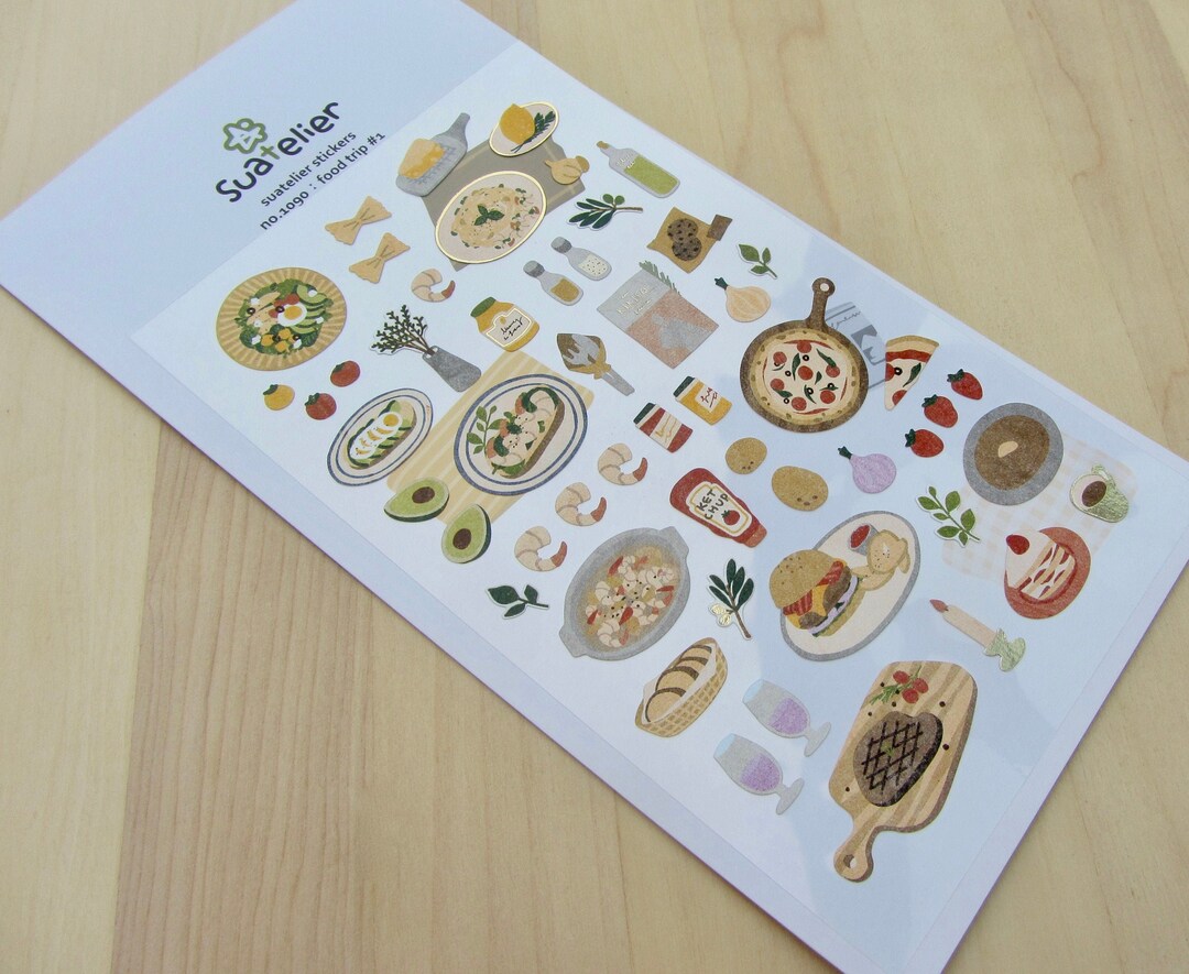 Junk Food Stickers, Pizza Pasta Doodle Stickers, Meal Dinner Planner ...