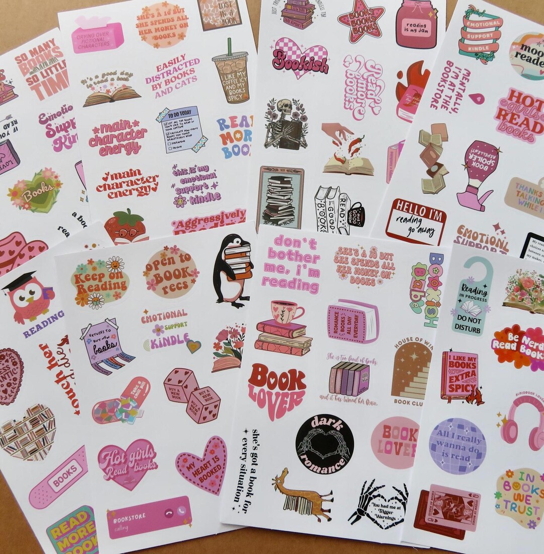 Reading Quote Phrase Stickers, Typography Text Word Stickers, Word ...