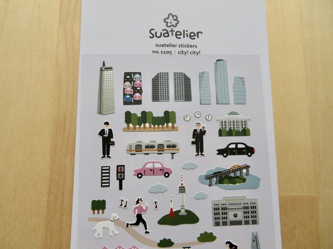 City Theme Stickers, Urban Travel Doodle Stickers, Every Day City ...
