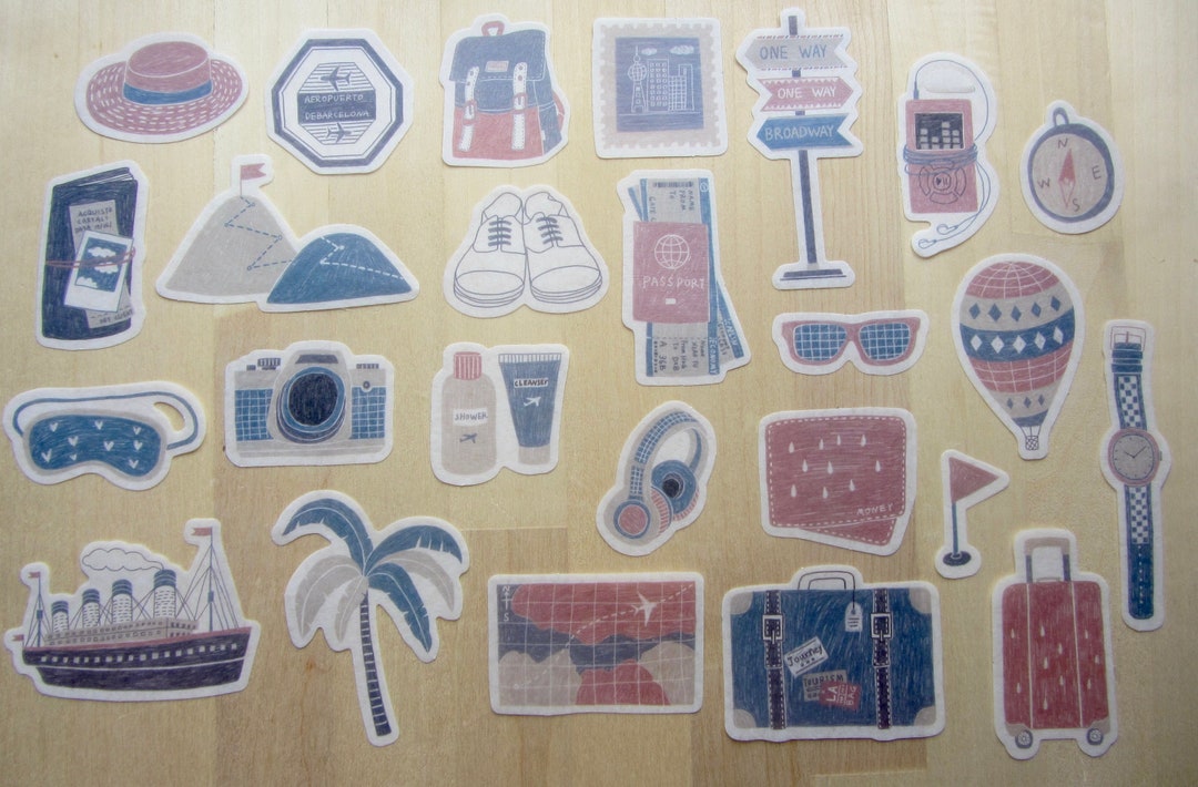 Travel Adventure Stickers, Vellum Travel Planner Scrapbooking Stickers ...