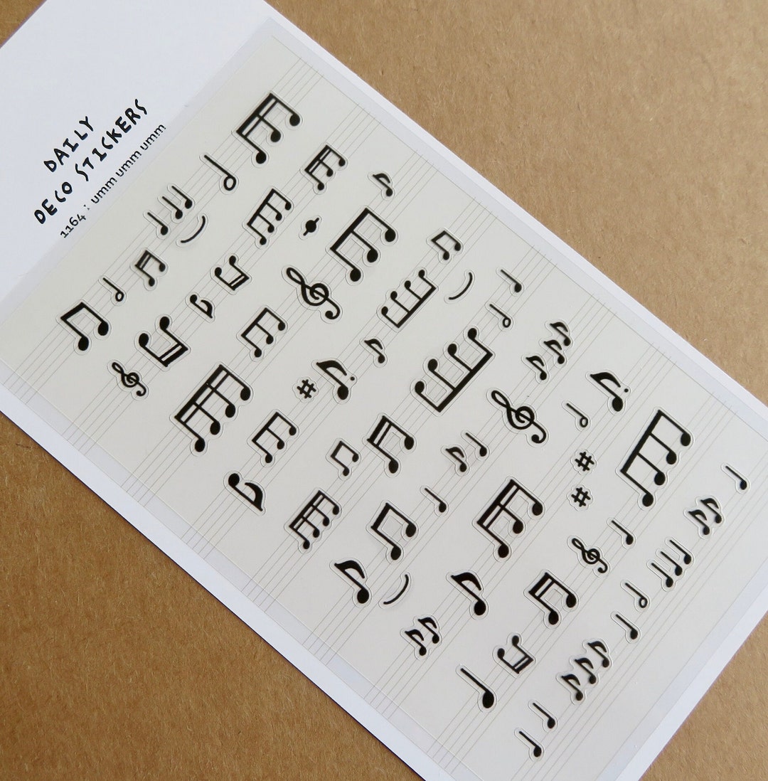 Music Note Stickers, Sheet Music Musician Stickers, Suatelier Umm Umm ...