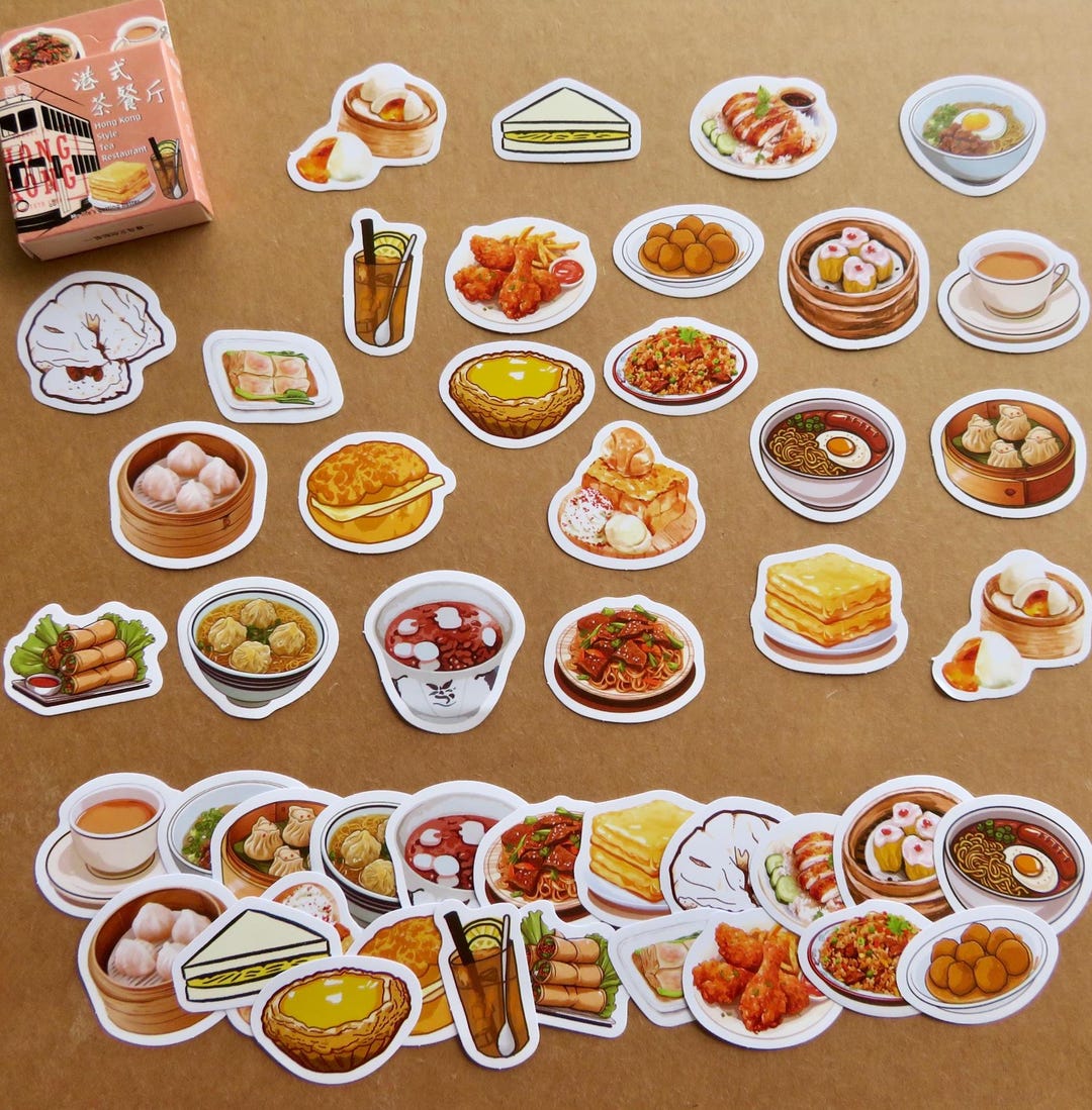 46 Hong Kong Food Stickers, Asian Cuisine Stickers, Food & Drink Theme ...