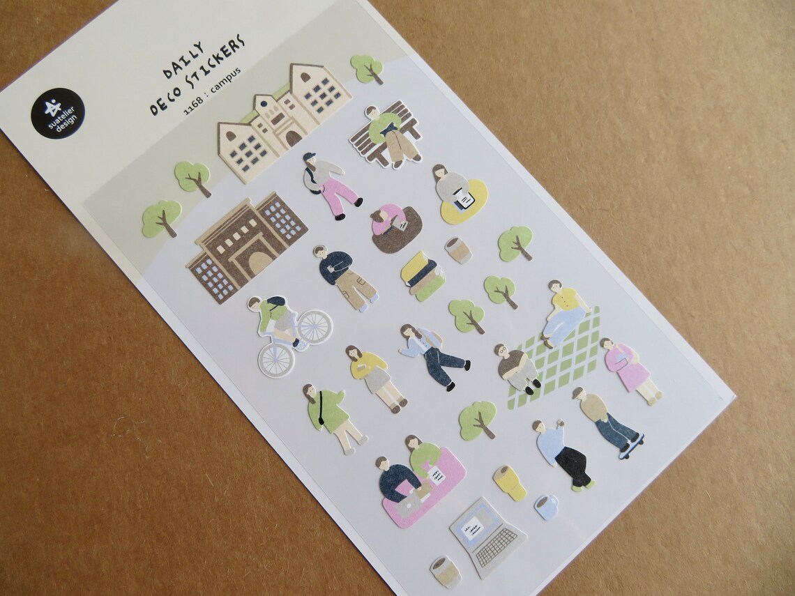 College Campus Stickers, People Stickers, University School Student ...