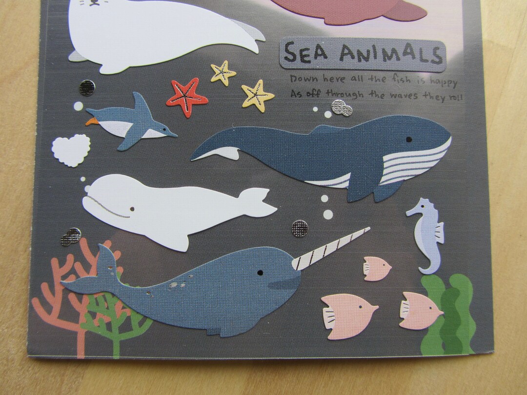 Sonia Sea Animals Stickers, Polar Bear Stickers, Whale Dolphin Narwhal ...