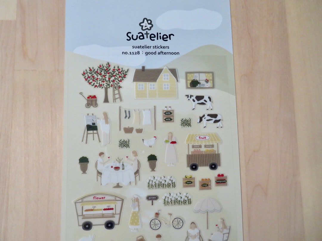 Country Stickers, Rural Life Picnic Theme Stationery, Outdoor Activity ...