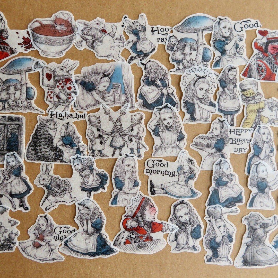 41 Alice in Wonderland Vellum Stickers, Lewis Carroll Planner Journal ...