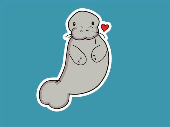 Manatee Vinyl Sticker Manatee Planner Journal Sticker - Etsy