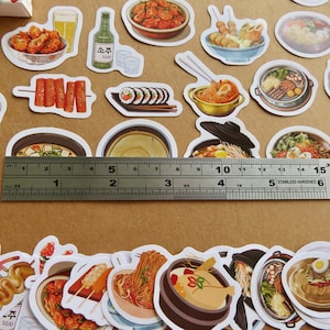 46 Korean Food Stickers, Asian Cuisine Stickers, Food & Drink Theme ...