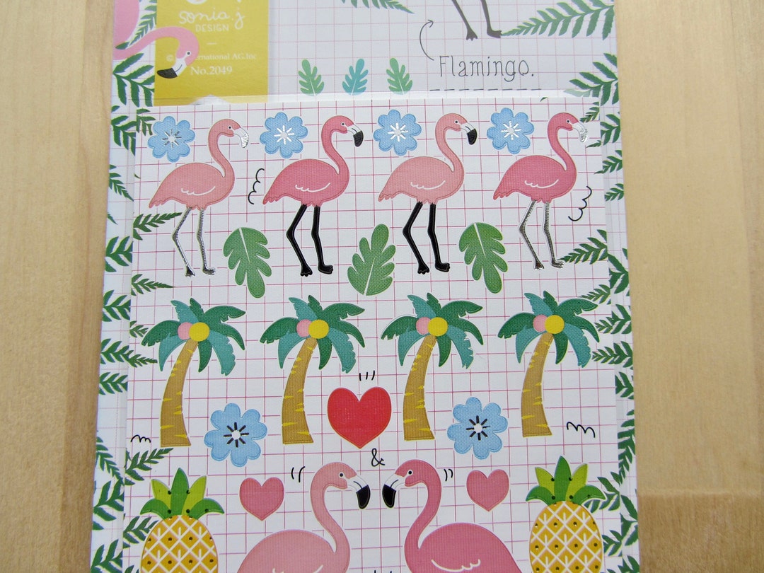 Flamingo Stickers, Tropical Beach Stickers, Flamingo Planner ...