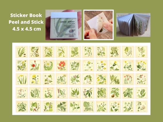 50 Botanical Flower Illustration Sticker Book Floral Planner - Etsy
