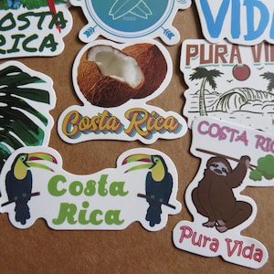 Costa Rica Pura Vida Theme Sticker Pack, Central America Travel ...