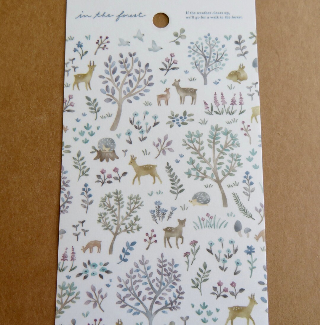 Mind Wave Forest Vellum Stickers, Scandi Style Nature Scene Stickers ...