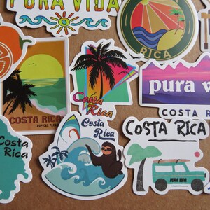 Costa Rica Pura Vida Theme Sticker Pack, Central America Travel ...