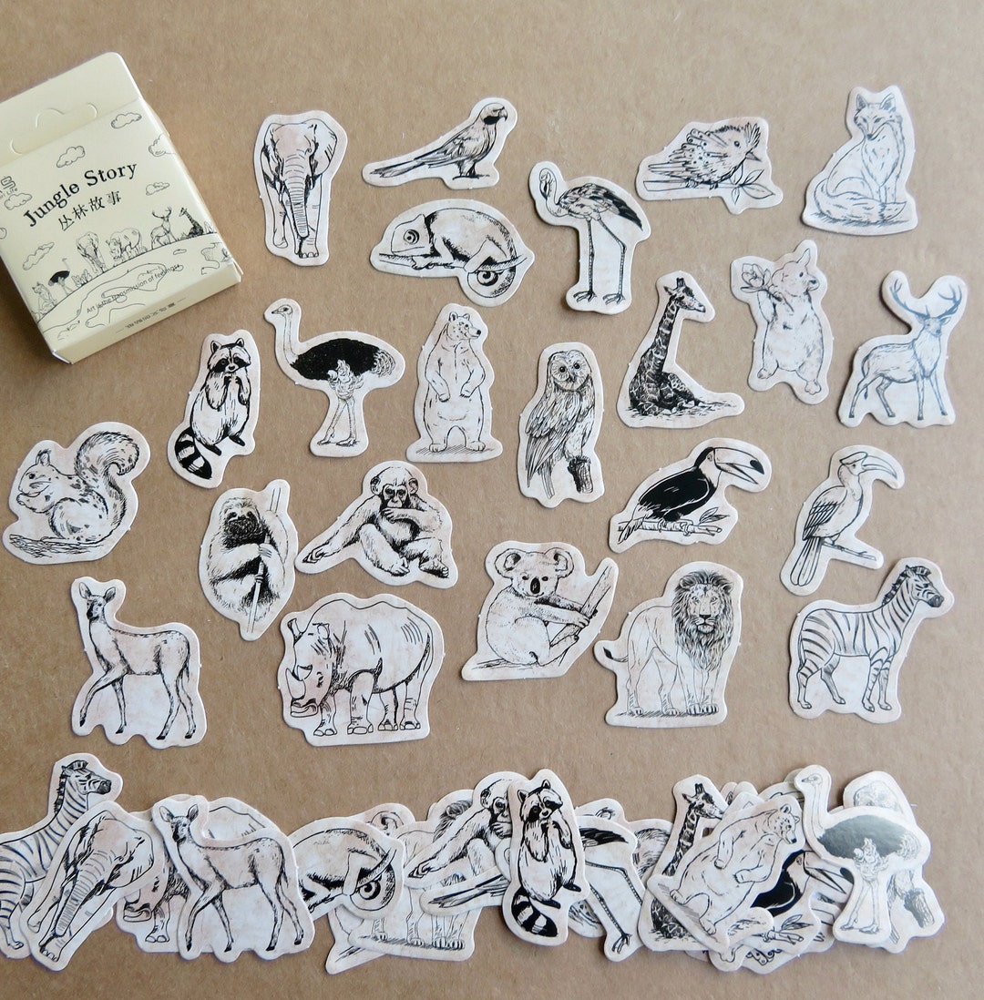 46 Safari Wild Animal Stickers, Planner Journal Stickers, Forest Theme ...