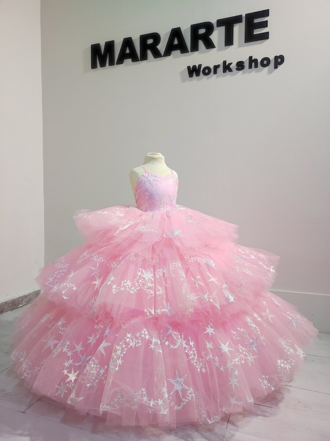 Pink Star Dress,long Gown - Etsy