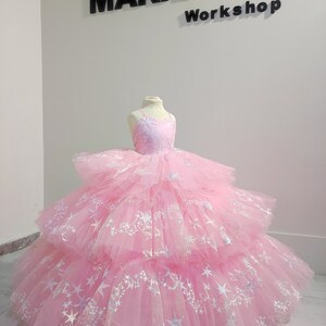 Pink Star Dress,long Gown - Etsy