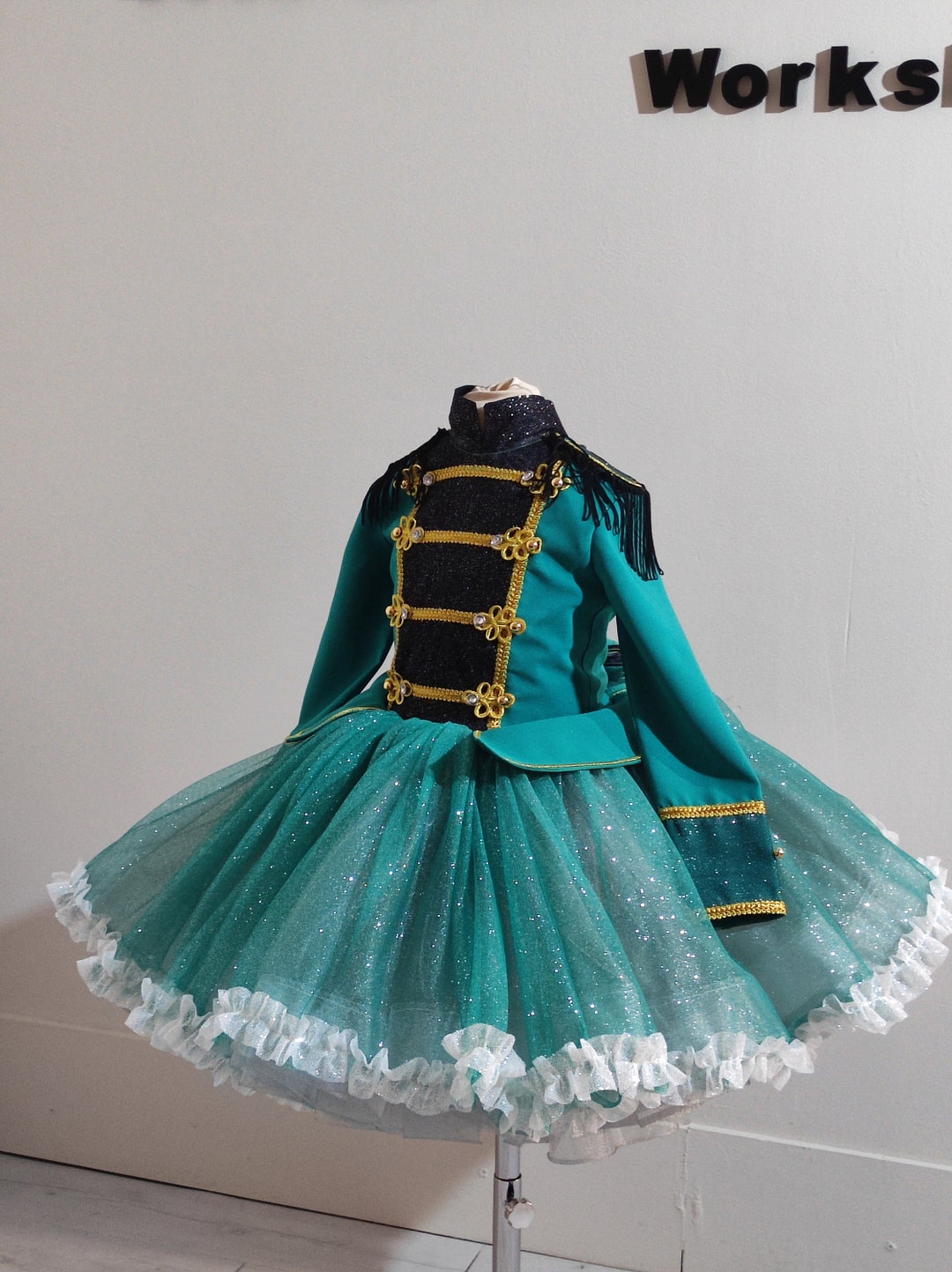 Girl Nutcracker Costume, Teal-green Nutcracker Costume, Silver and Teal ...